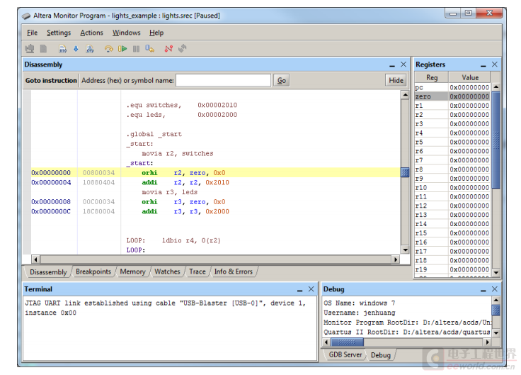 【Altera SOC 体验之旅】Monitor Program在线仿真器的使用 - 自由讨论/学习心得 - MyFPGA Forum ...