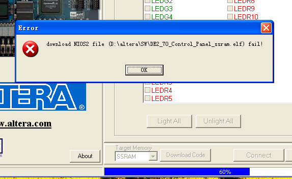 DE2-70 Control panel 连接FPGA失败 - 参考设计 - MyFPGA Forum - Powered by Discuz!